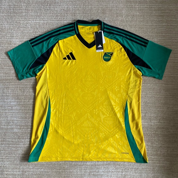 adidas | Shirts | Adidas Mens Vibrant Yellow And Green Jamaica National ...